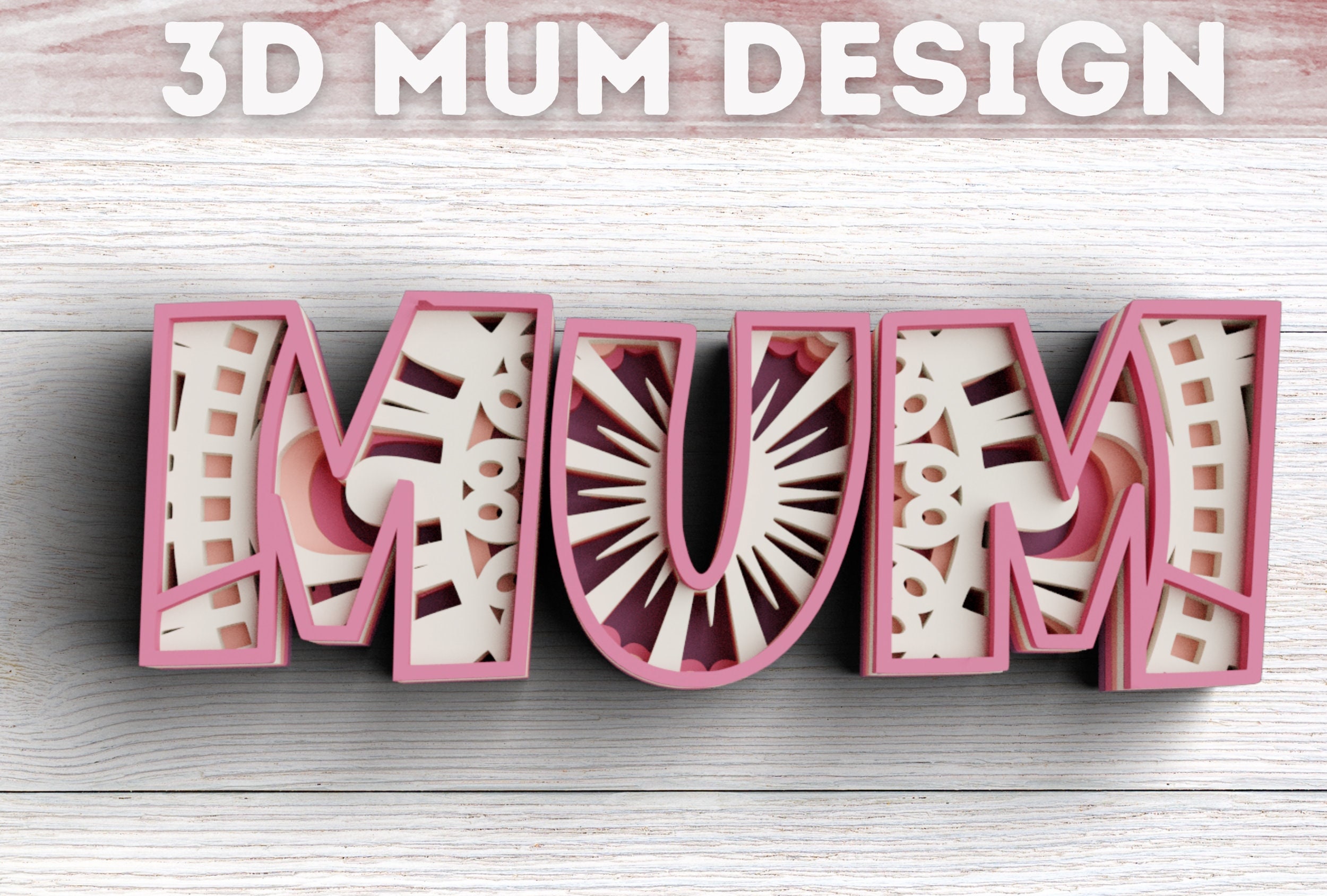 3D Mum SVG DXF 5 Layer Mothers Day Svg 3D Mandala Svg | Etsy Australia
