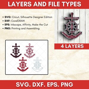 3D Anchor SVG DXF 3D Shadow Box Svg Cruise Svg Layered Mandala Svg ...