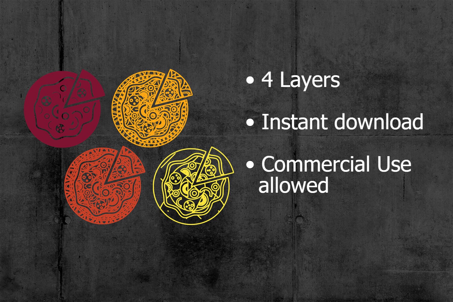 Multilayer Pizza SVG Pizza Cut File 3D Layer Plywood | Etsy Canada