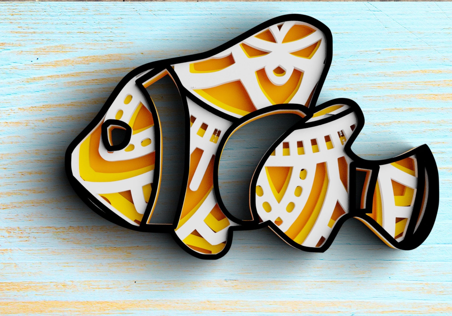 3D Fish SVG DXF 4 Layer Fisherman Svg 3D Mandala Svg Layered Mandala ...