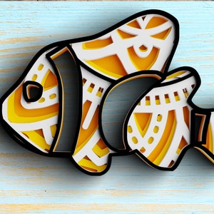 3D Fish SVG DXF 4 Layer Fisherman Svg 3D Mandala Svg Layered Mandala ...