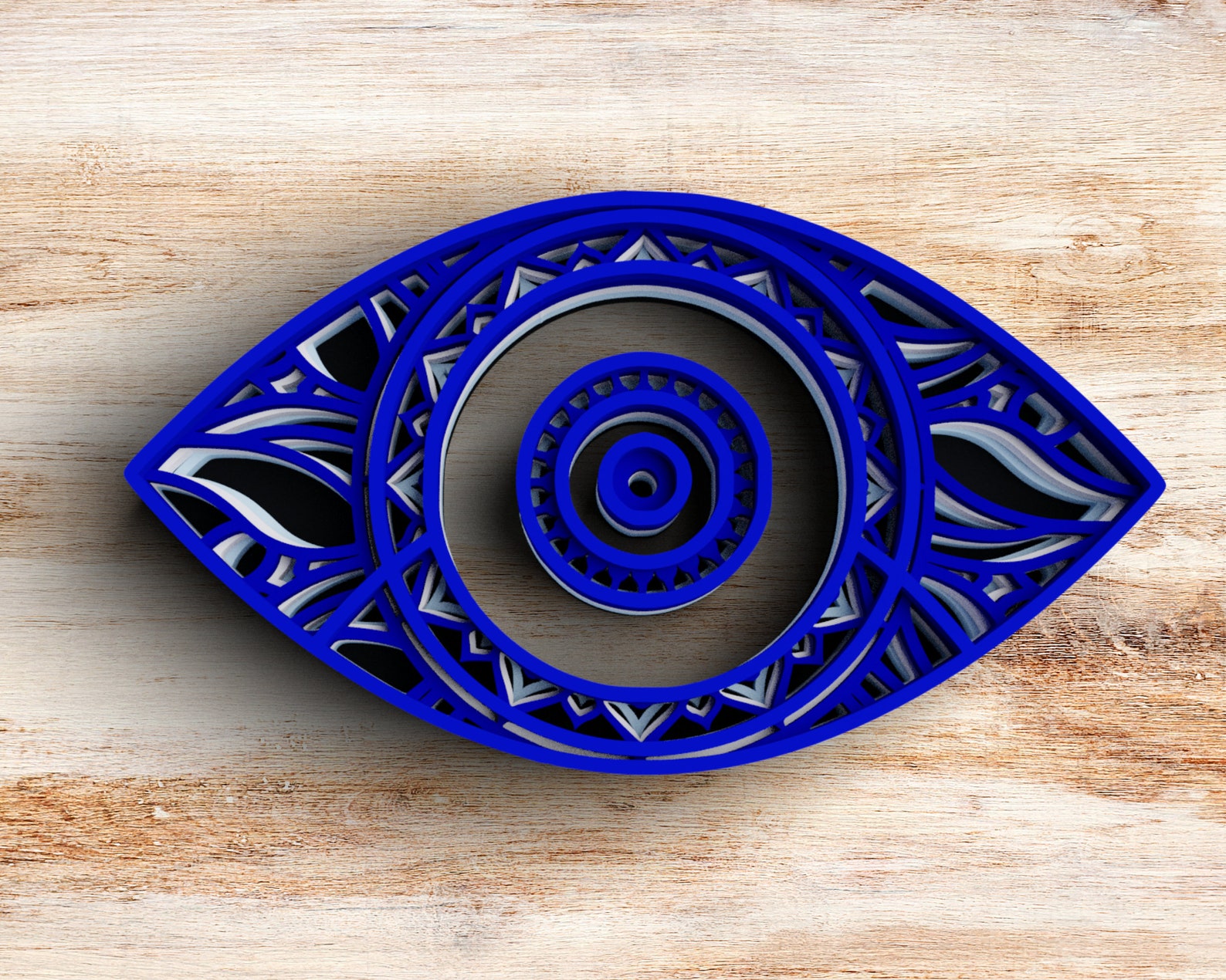 3D Evil Eye SVG DXF 5 Layer Religious Svg 3D Mandala Svg - Etsy