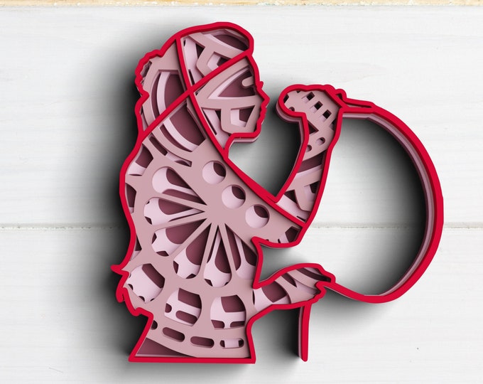 3D Singer SVG DXF 4 Layer Singing Svg 3D Shadow Box Svg Layered Mandala ...