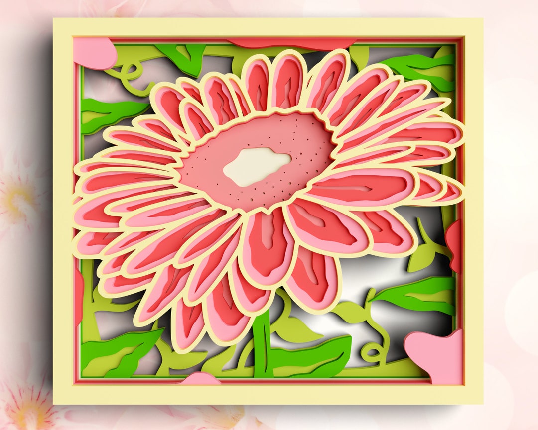 3D Daisy SVG DXF 7 Layer Floral Svg 3D Mandala Svg Layered Mandala Svg ...