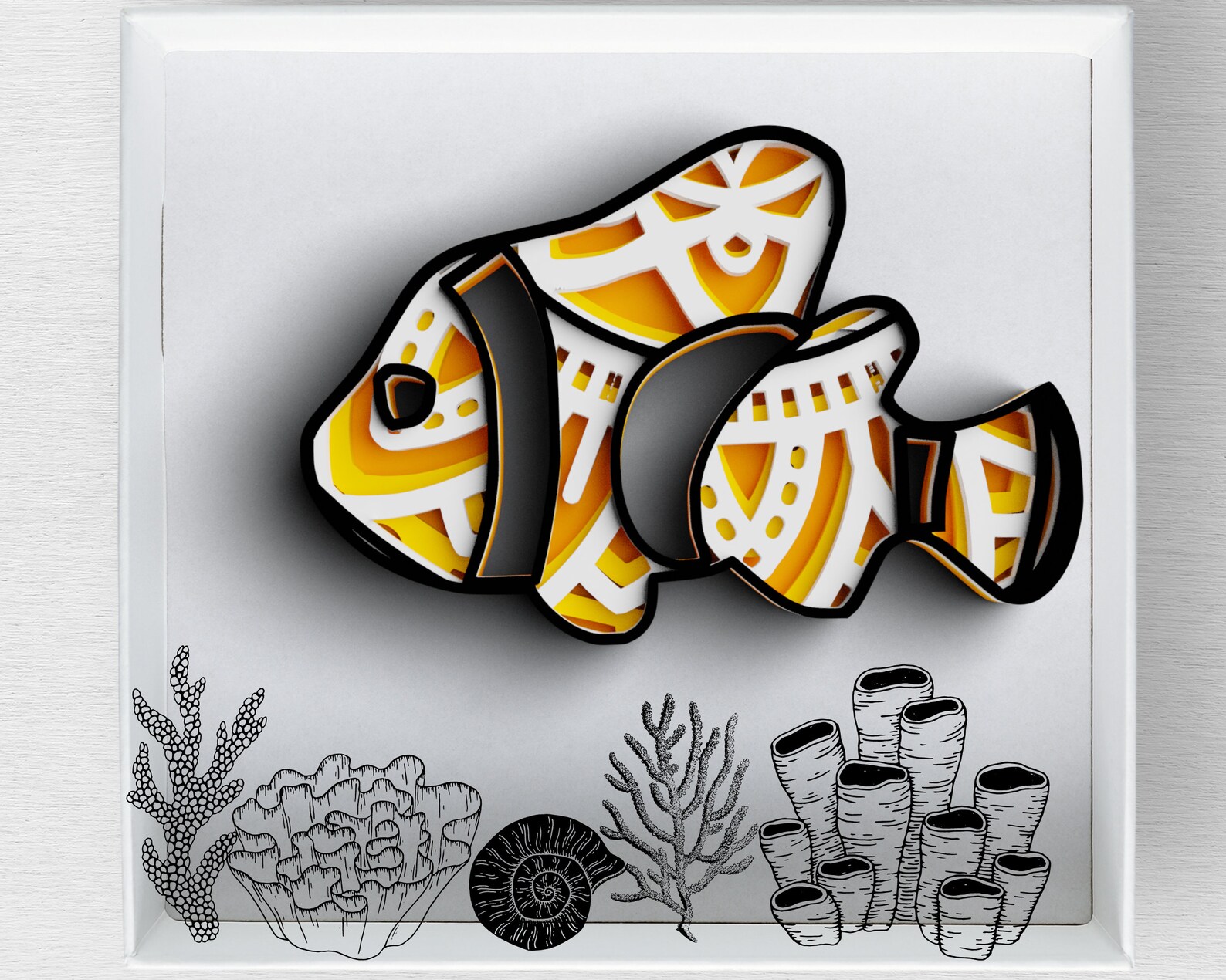 3D Fish SVG DXF 4 Layer Fisherman Svg 3D Mandala Svg Layered Mandala ...