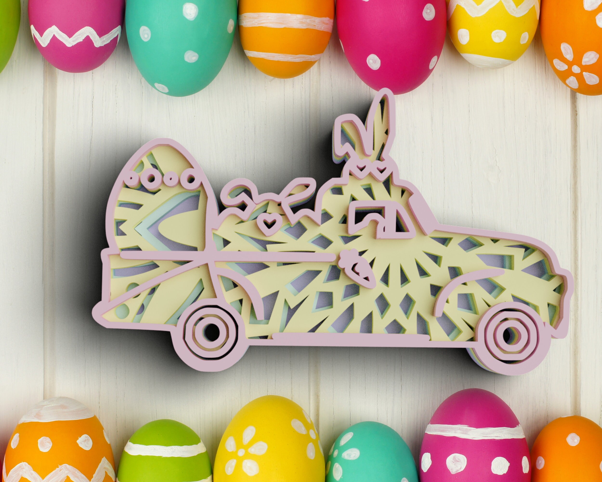 3D Easter SVG DXF 4 Layer Easter Bunny Svg 3D Mandala Svg - Etsy