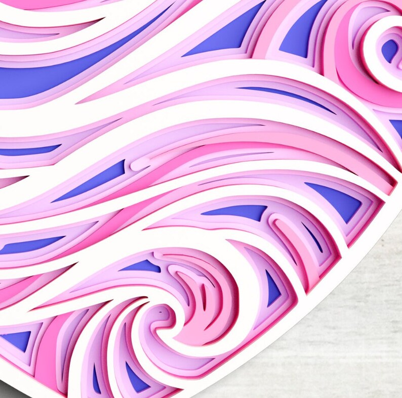 3D Heart SVG DXF 6 Layer Ocean Svg 3D Mandala Svg Layered - Etsy