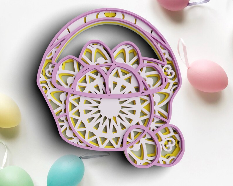 3D Easter SVG DXF 4 Layer Easter Bunny Svg 3D Mandala Svg - Etsy