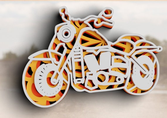 3D Motorcycle SVG DXF 4 Layer Biker Svg 3D Mandala Svg | Etsy Canada