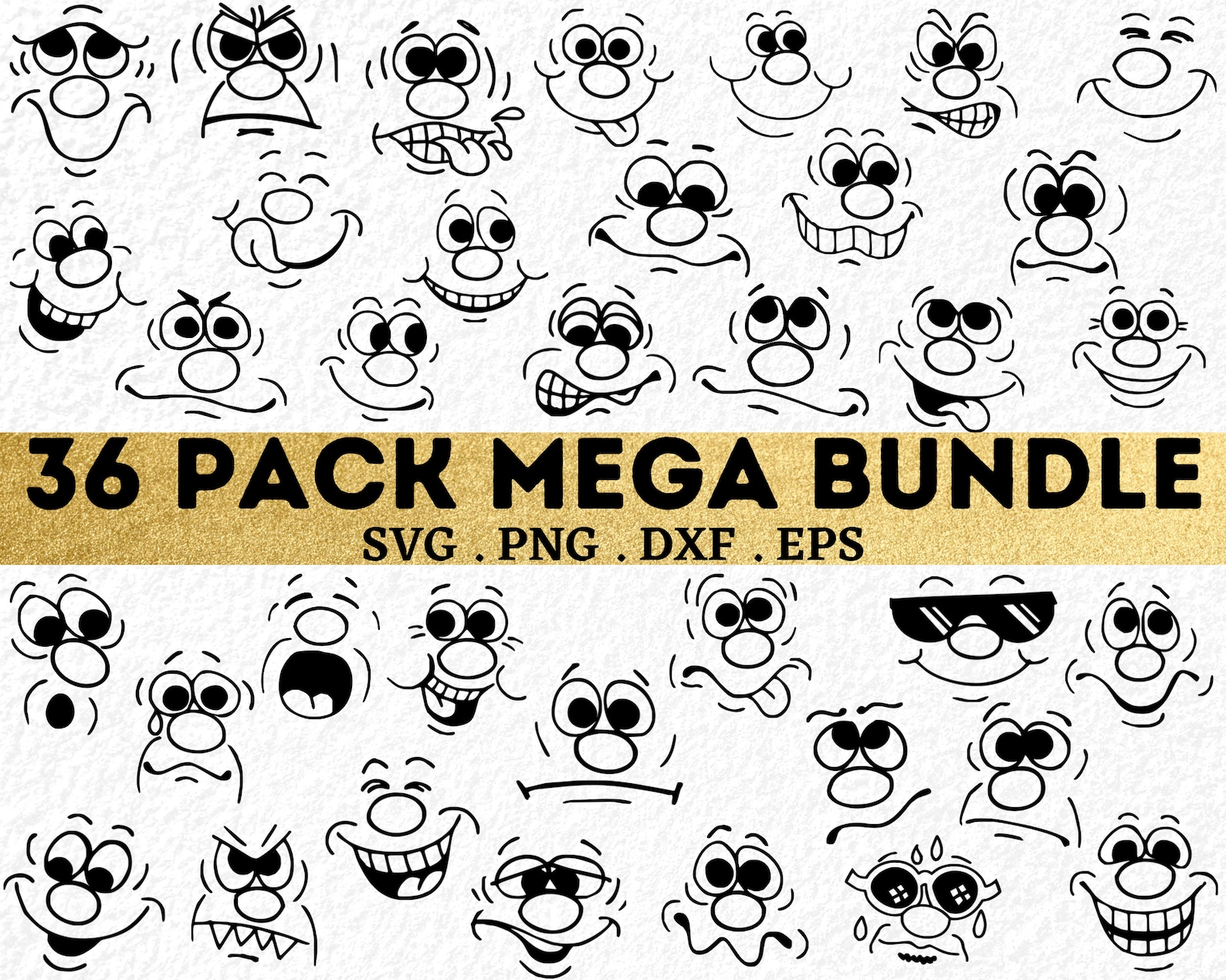 Emoji SVG Bundle Kawaii Svg Cute Faces Svg Smiley Cricut Projects ...