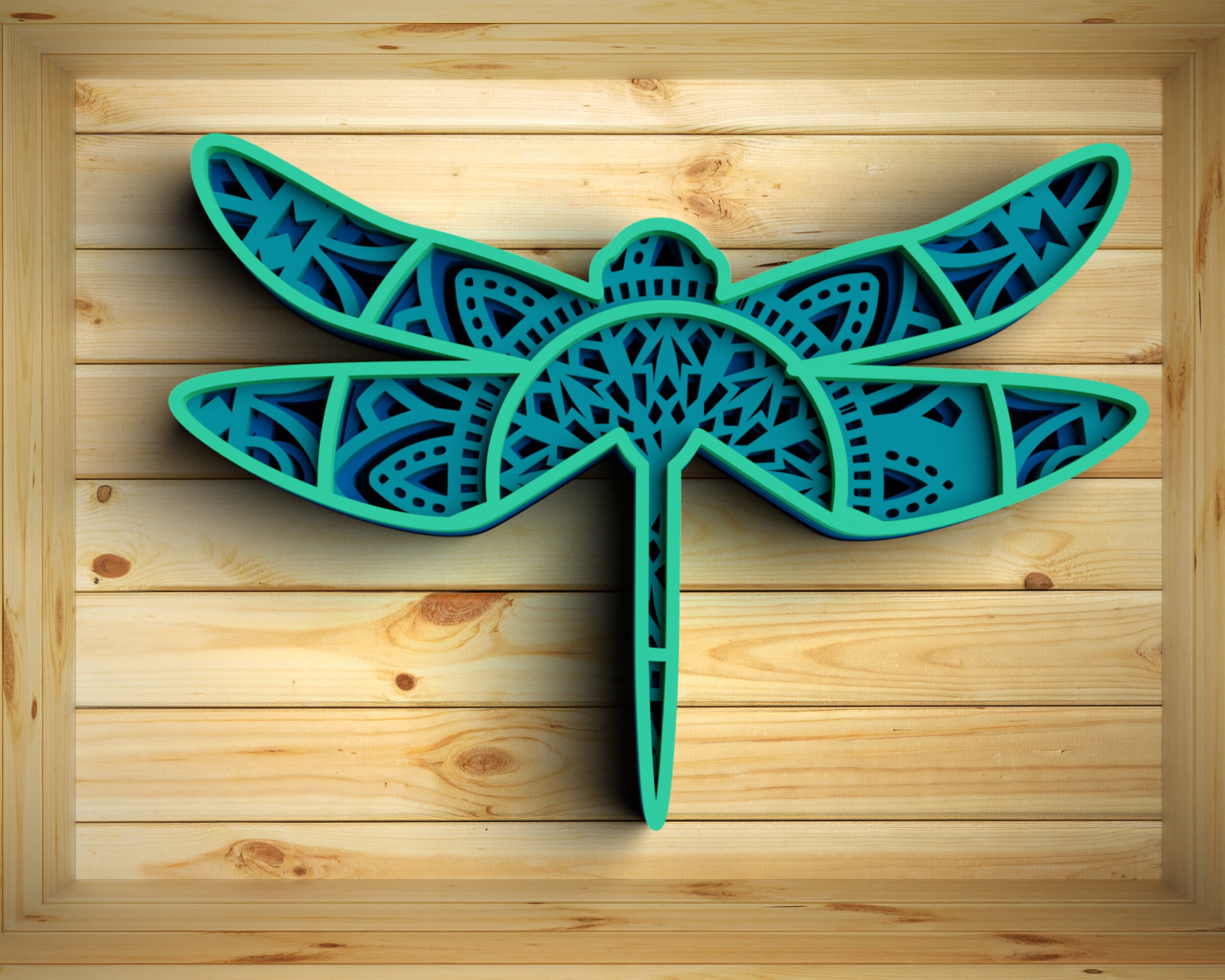 3D Dragonfly SVG DXF Insect Svg Svg 3D Mandala Svg Layered | Etsy