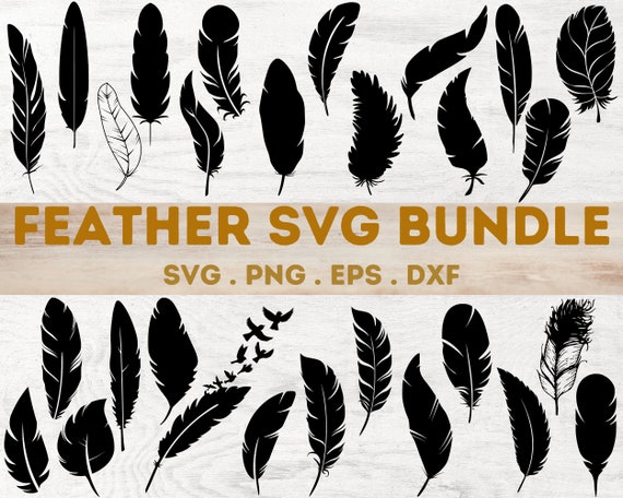 Feather SVG DXF Bundle Boho Svg Files for Cricut Projects | Etsy