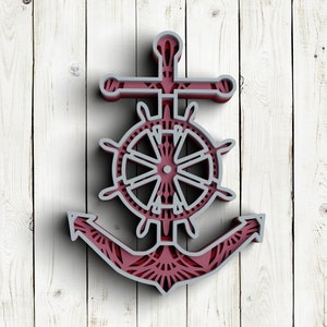 3D Anchor SVG DXF 3D Shadow Box Svg Cruise Svg Layered Mandala Svg ...