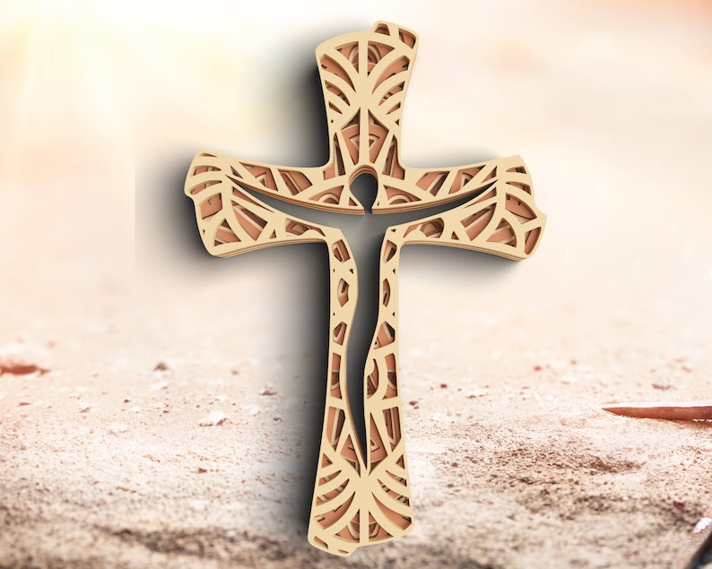 3D Cross SVG DXF 5 Layers Faith Cross Svg 3D Mandala Svg - Etsy