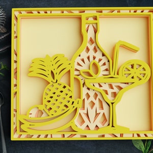 3D Cocktail SVG DXF 4 Layer Beverage Svg 3D Mandala Svg - Etsy