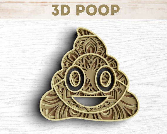 3D Poop SVG DXF 4 Layer Bathroom Svg 3D Mandala Svg | Etsy