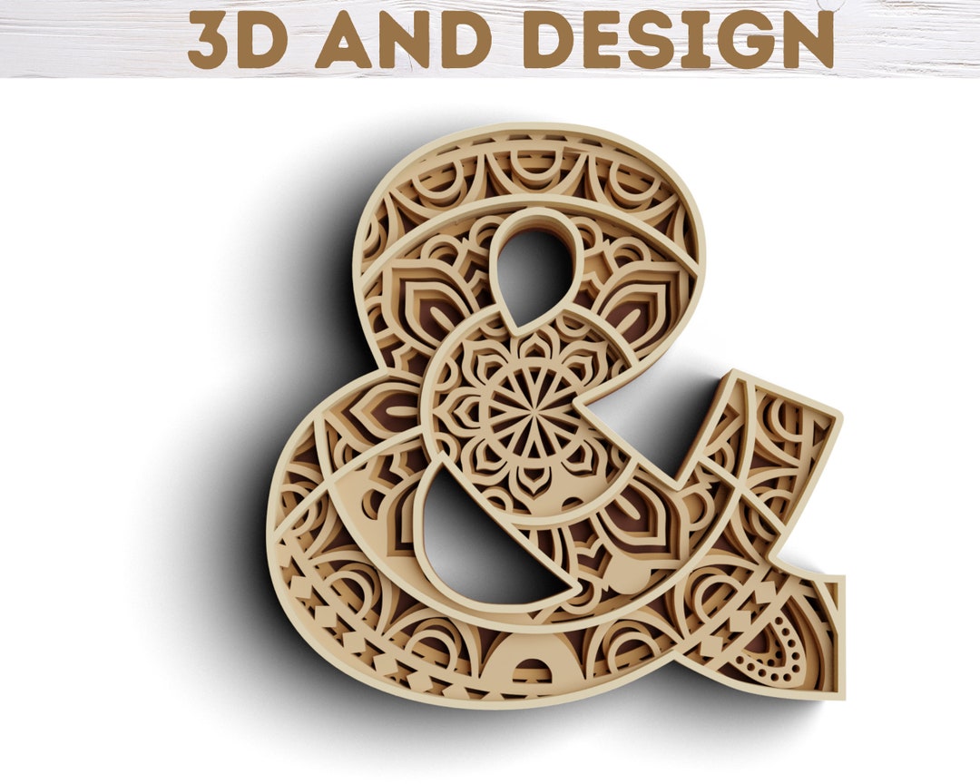 Layered Ampersand Design SVG DXF Ampersand 3D Mandala Svg - Etsy Australia