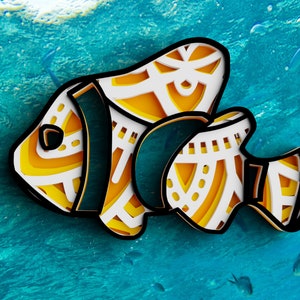 3D Fish SVG DXF 4 Layer Fisherman Svg 3D Mandala Svg Layered Mandala ...