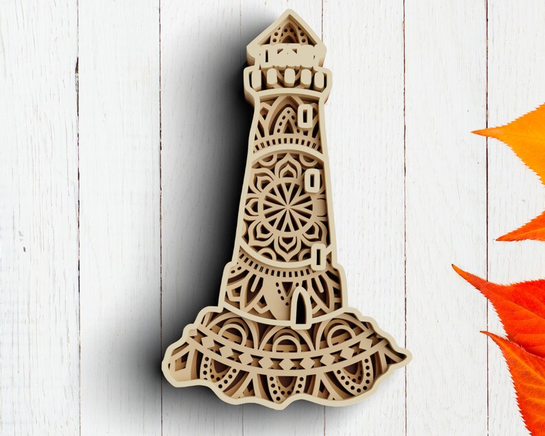 3D Lighthouse SVG DXF 4 Layer Nautical Svg 3D Mandala Svg | Etsy