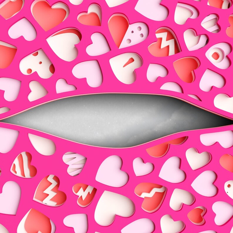 3D Layered Red Lips SVG DXF Valentine Svg 3D Mandala Svg - Etsy