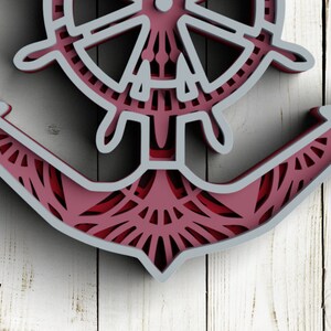 3D Anchor SVG DXF 3D Shadow Box Svg Cruise Svg Layered Mandala Svg ...