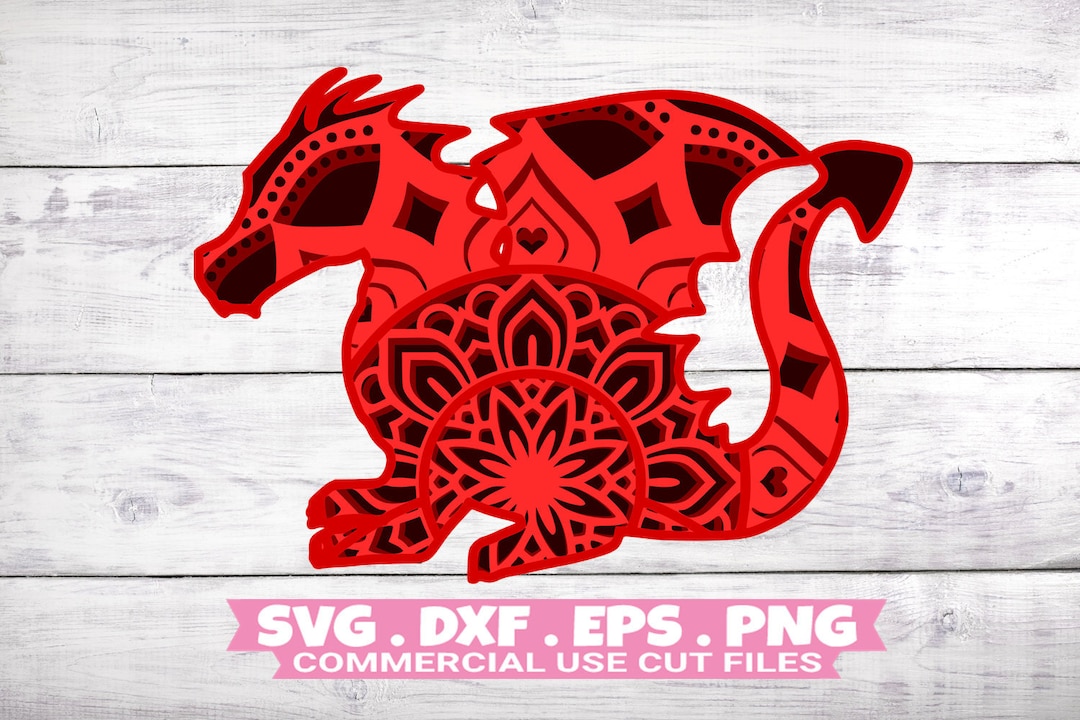 Dragon Layered SVG 4 Layer Animal Svg, Cricut Projects, Multi Layer Svg ...
