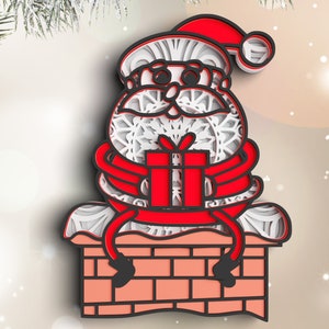 3D Santa SVG DXF 7 Layers Christmas Svg 3D Mandala Svg Layered Mandala ...