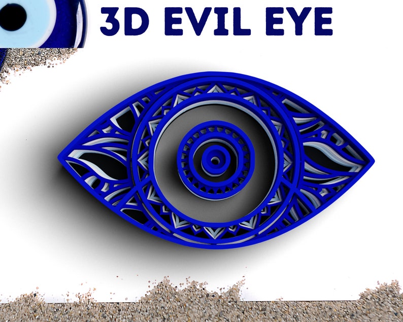 3D Evil Eye SVG DXF 5 Layer Religious Svg 3D Mandala Svg - Etsy