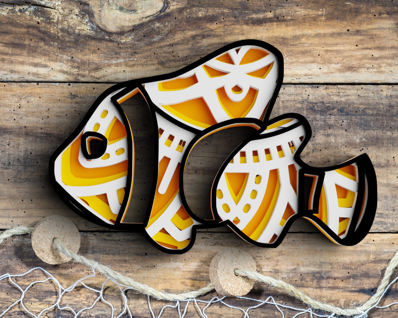 3D Fish SVG DXF 4 Layer Fisherman Svg 3D Mandala Svg Layered Mandala ...