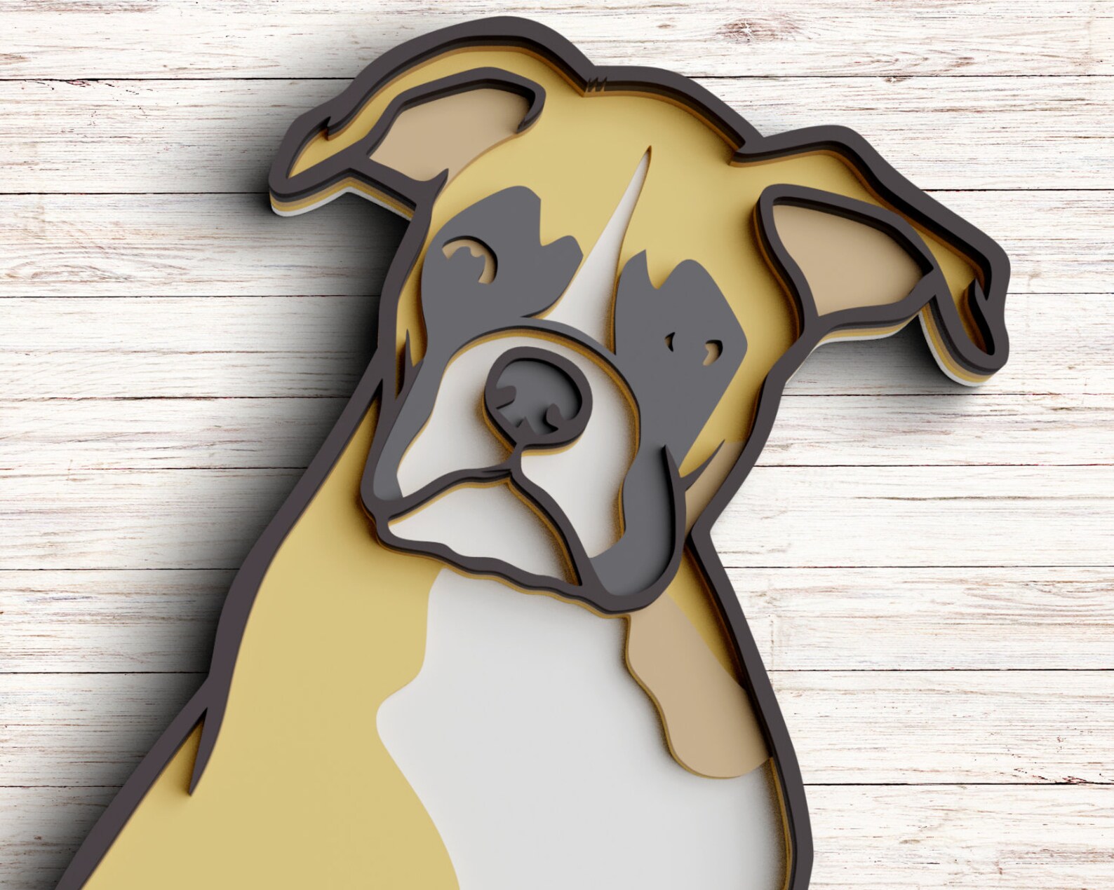 3D Boxer Dog SVG DXF 5 Layer Pet Svg 3D Mandala Svg - Etsy