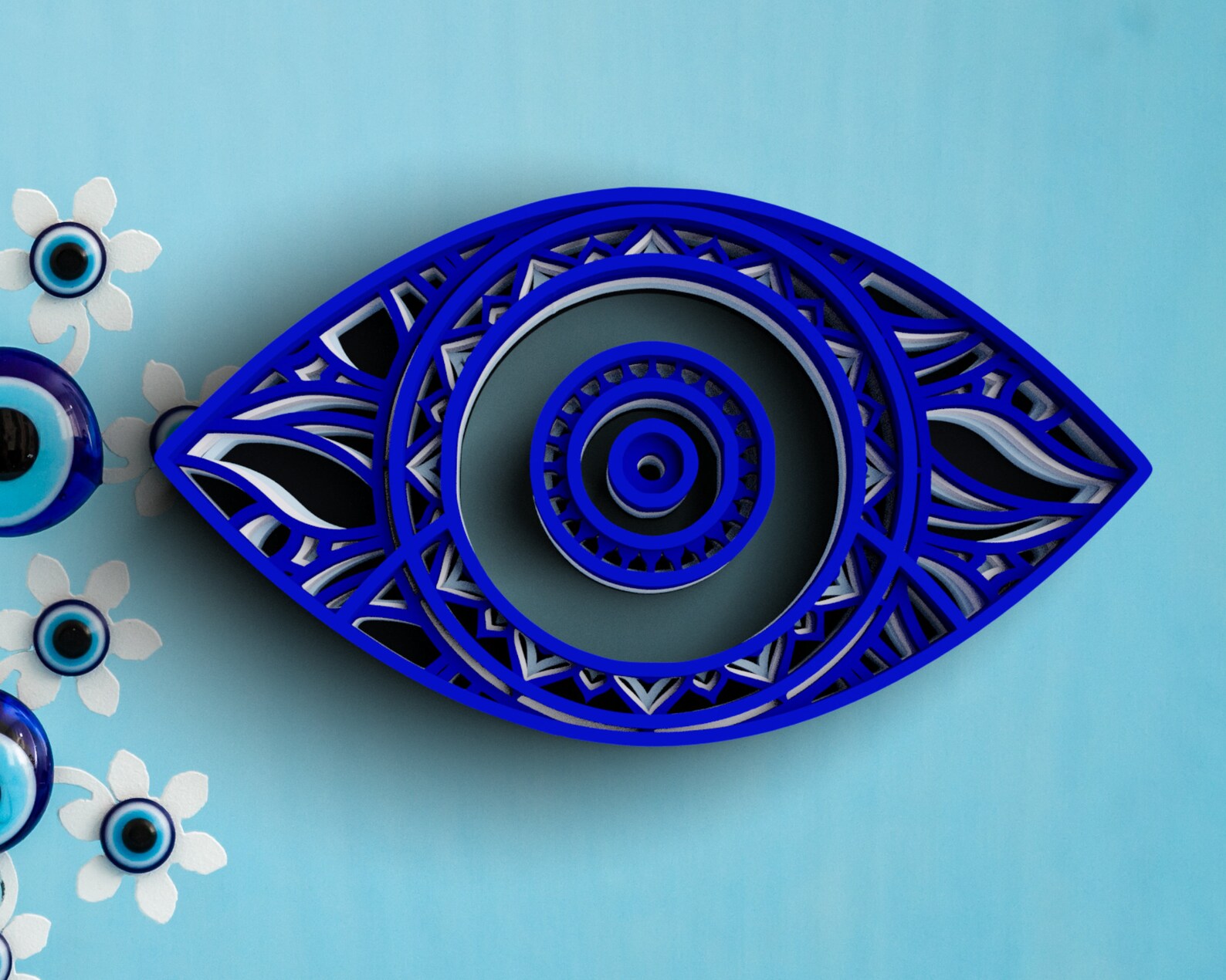 3D Evil Eye SVG DXF 5 Layer Religious Svg 3D Mandala Svg - Etsy