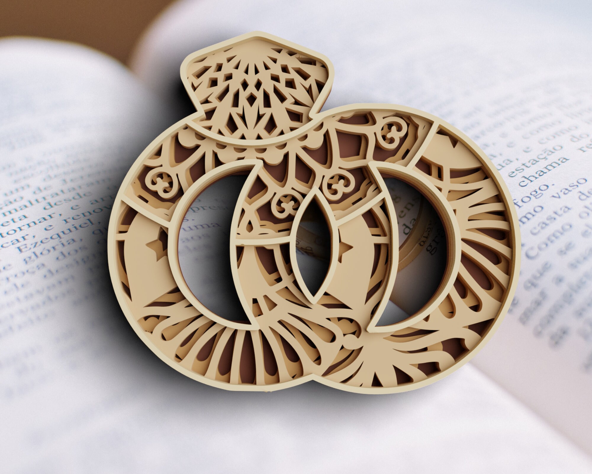 3D Wedding SVG DXF Bundle Wedding Rings Svg 3D Mandala Svg | Etsy