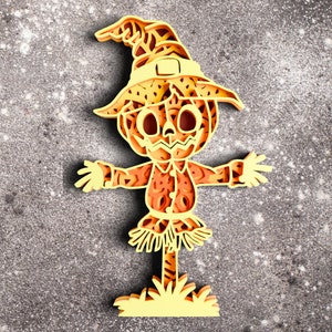 3D Layered Halloween Straw Man SVG DXF Files for Plasma 3D Mandala Svg ...
