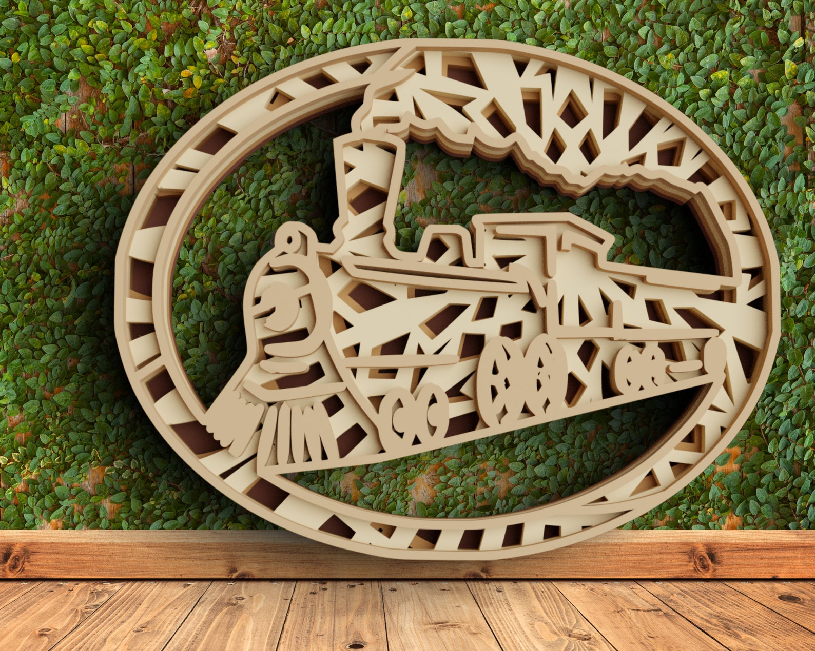 3D Train SVG DXF 4 Layer Locomotive Svg 3D Mandala Svg | Etsy Australia