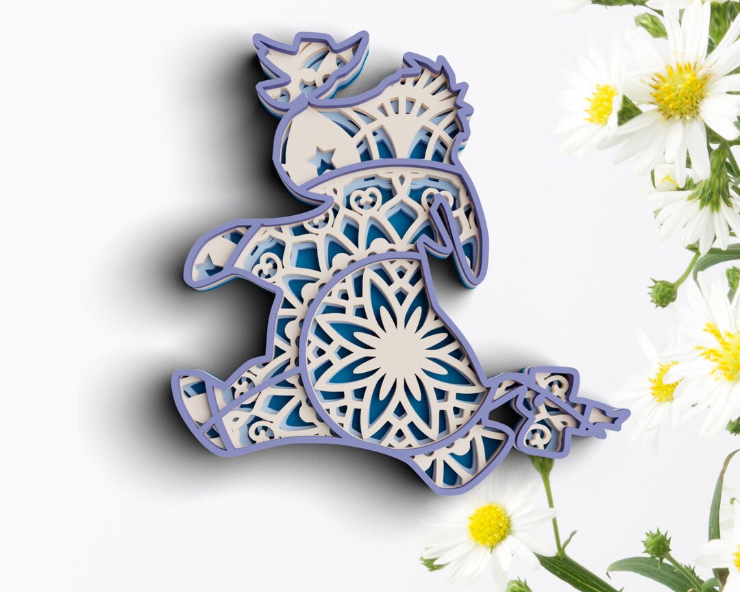 3D Donkey SVG DXF Kids Svg 3D Mandala Svg Layered Mandala Svg Files for ...