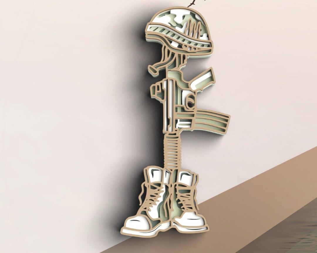 3D Military SVG DXF 4 Layer Army Svg 3D Shadow Box Svg Layered Mandala ...