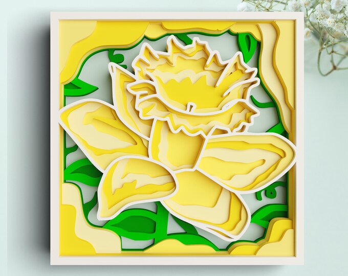 3D Daffodil SVG DXF 7 Layer Floral Svg 3D Mandala Svg Layered Mandala ...