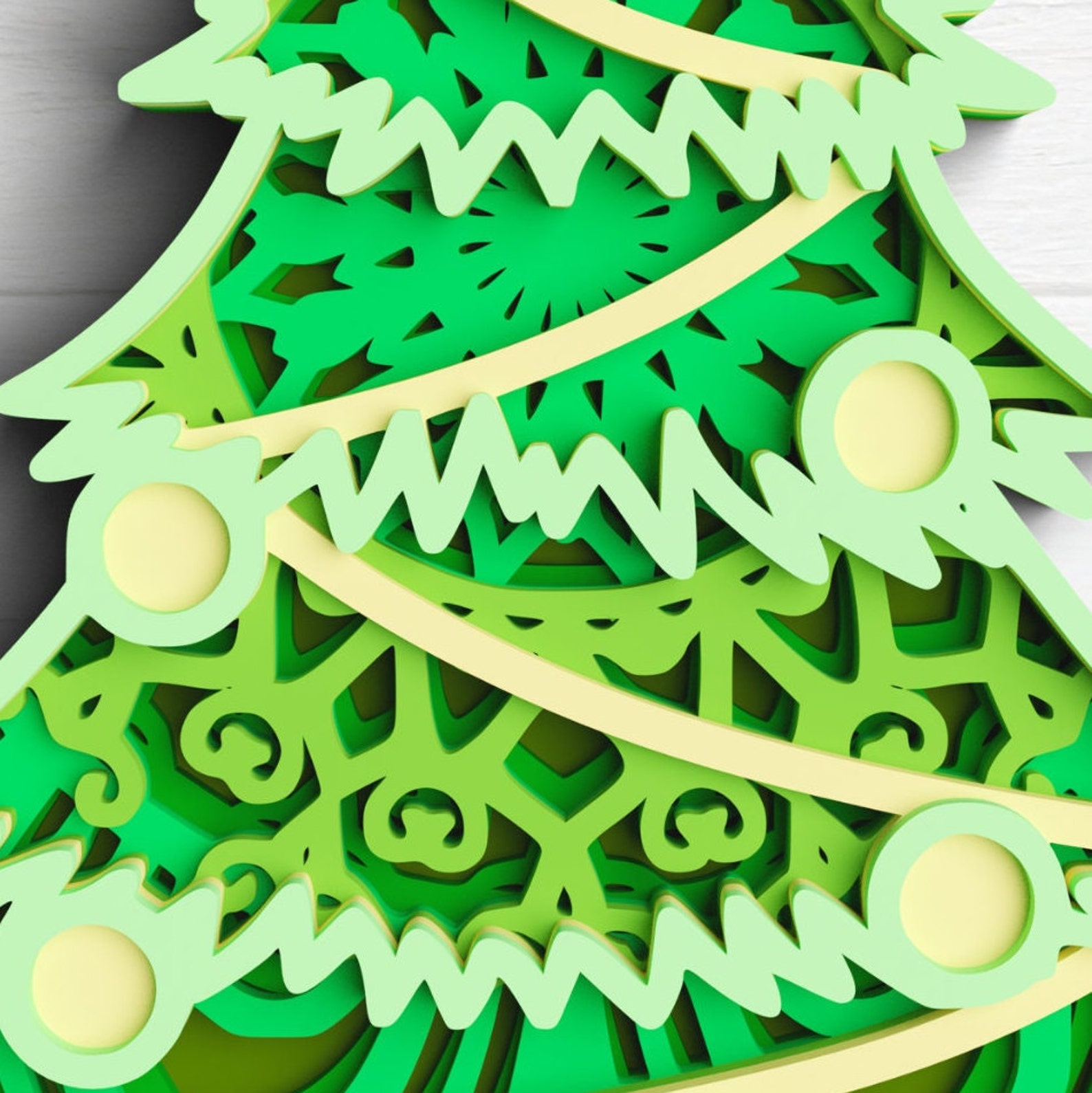 3D Christmas Tree SVG DXF 6 Layer Christimas Svg 3D Mandala - Etsy