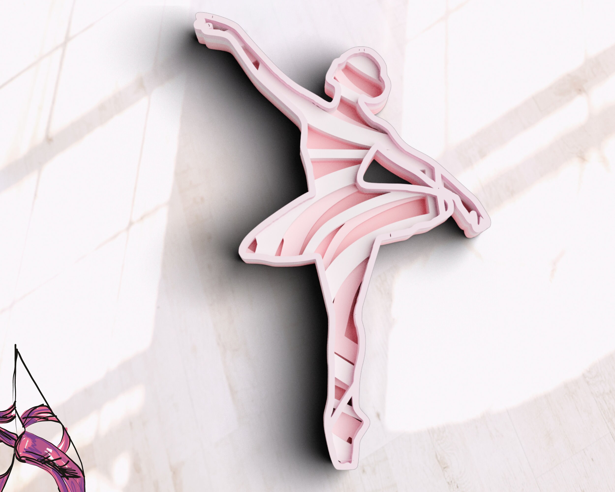 3D Ballerina SVG DXF 4 Layer Ballet Svg 3D Mandala Svg - Etsy Australia