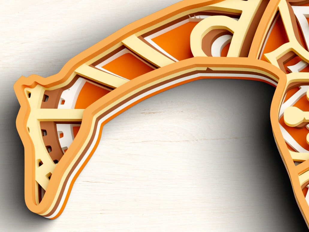 3D Giraffe SVG DXF 5 Layer Animal Svg 3D Mandala Svg - Etsy