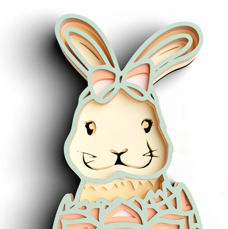 Easter Bunny Egg SVG DXF 6 Layer Rabbit Svg 3D Mandala Svg - Etsy