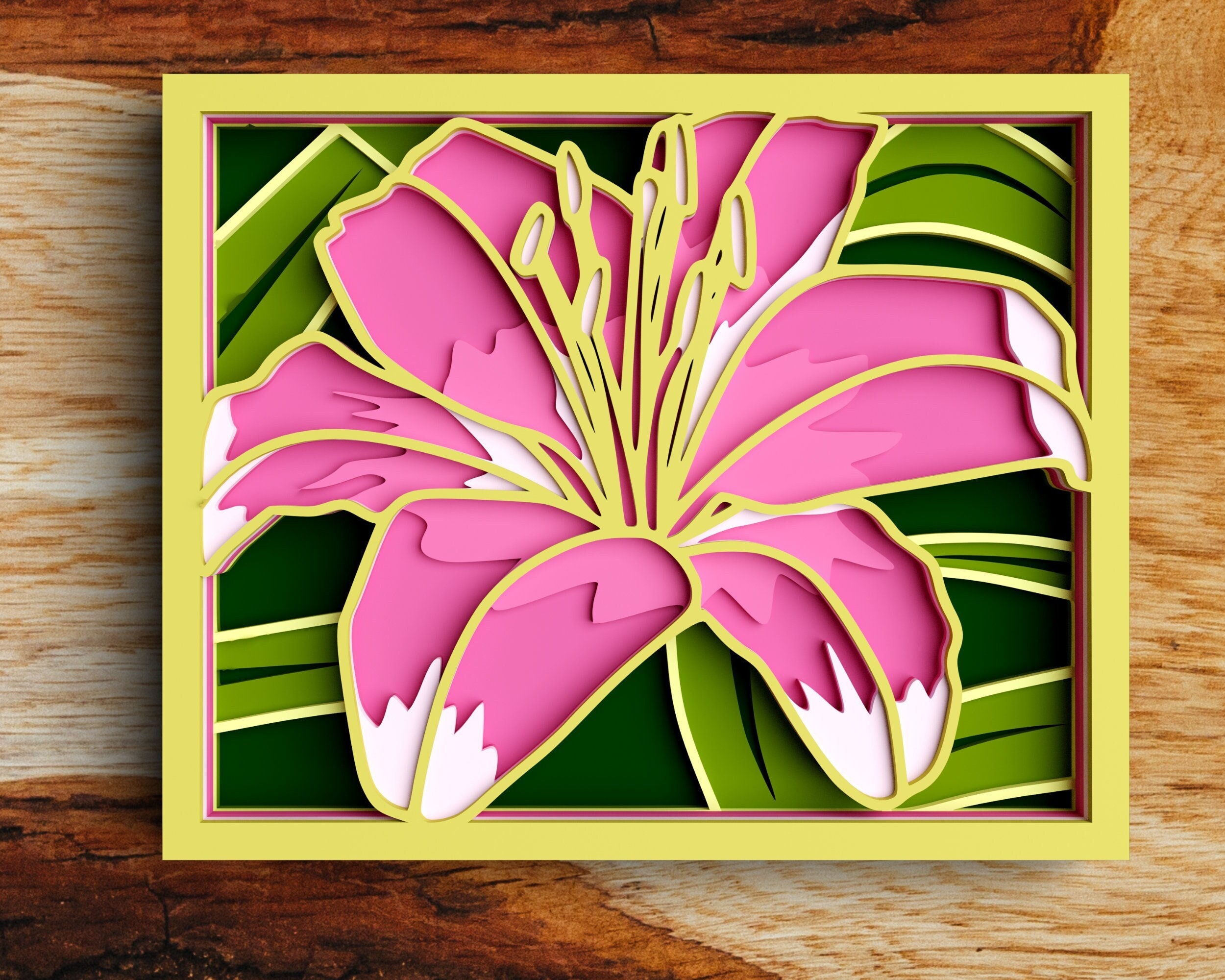 Flor 3D SVG DXF 7 capas Tiger Lily Svg 3D Mandala Svg - Etsy México