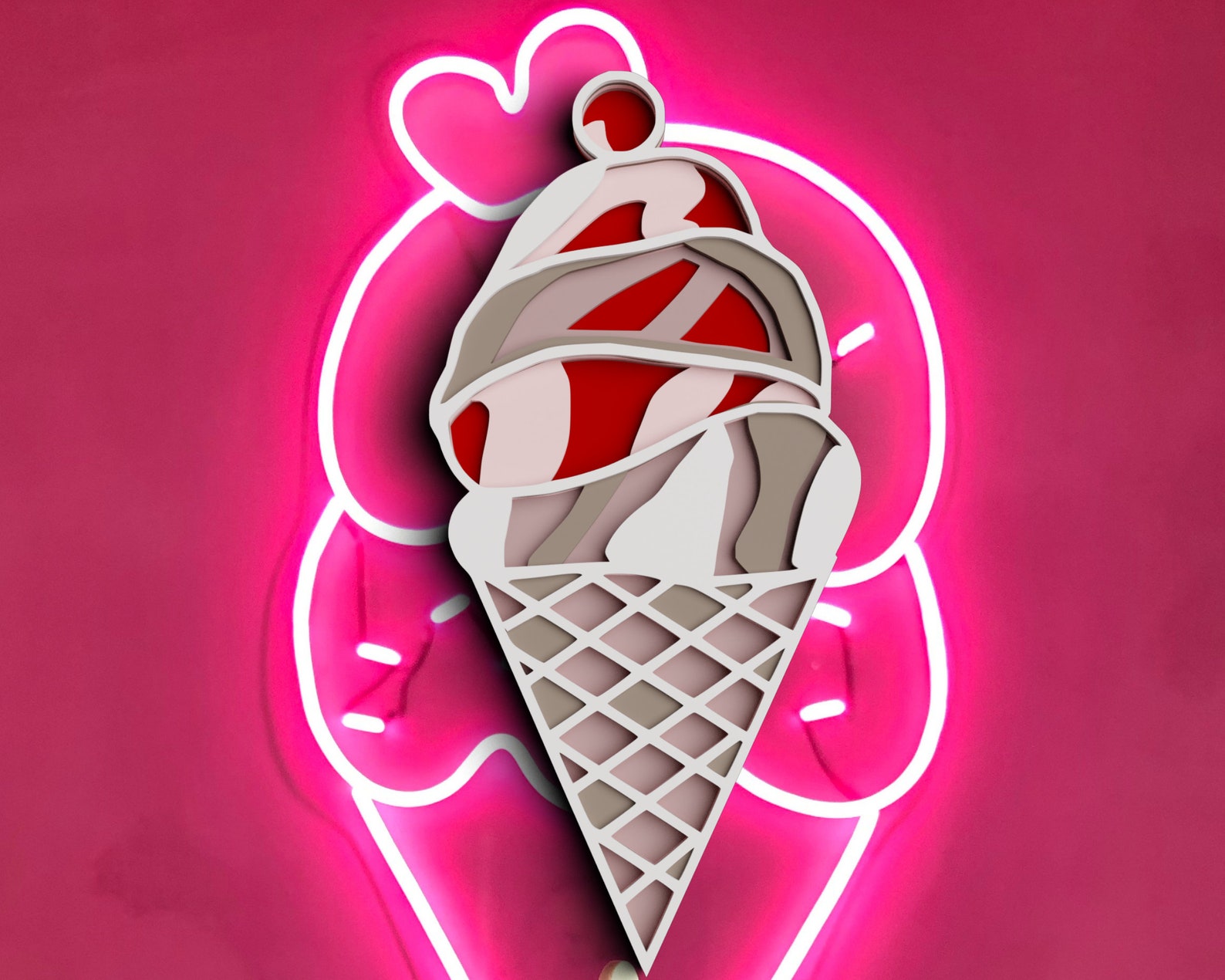 3D Ice Cream SVG DXF 5 Layer Summer Svg 3D Mandala Svg - Etsy