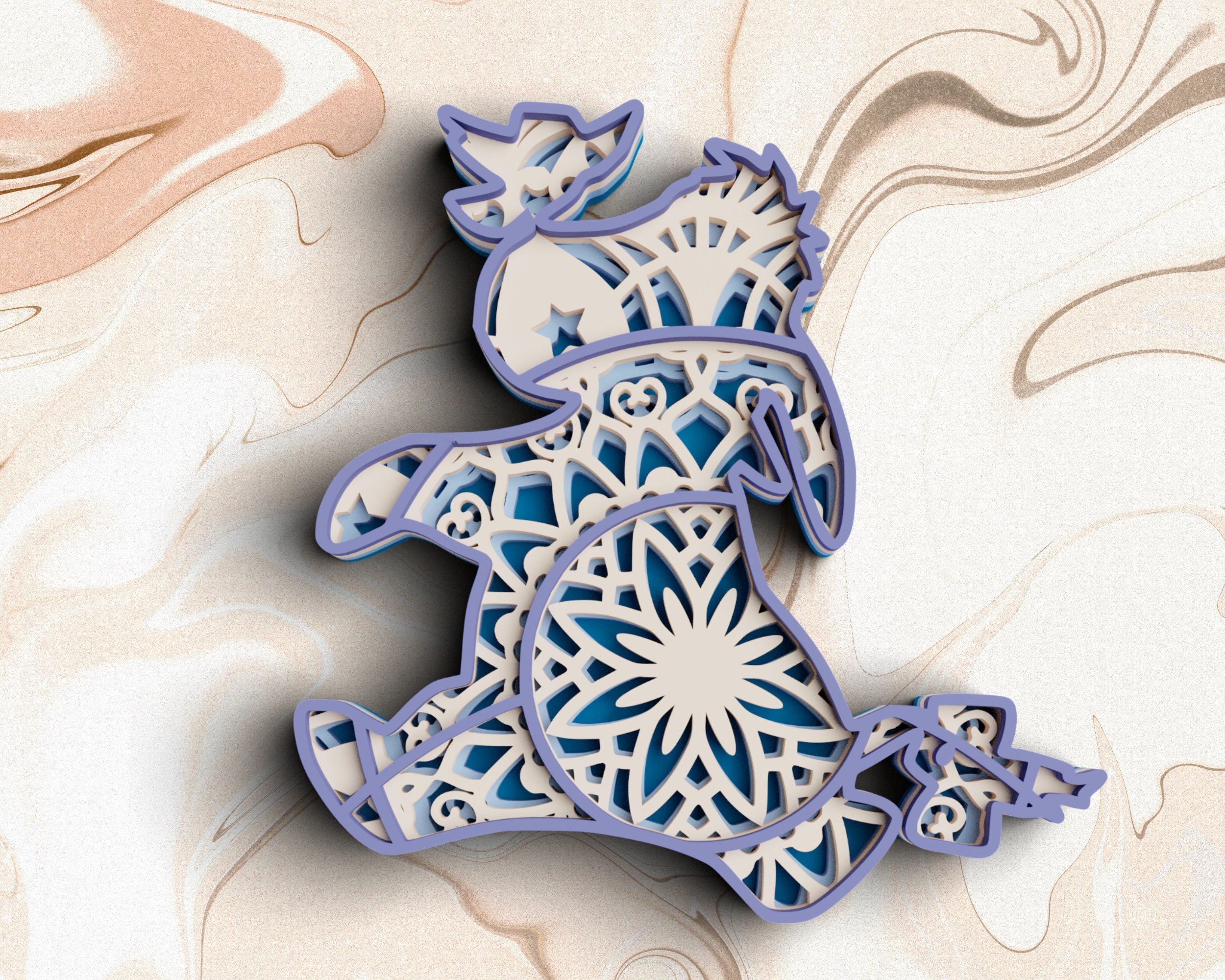 3D Donkey SVG DXF Kids Svg 3D Mandala Svg Layered - Etsy Australia