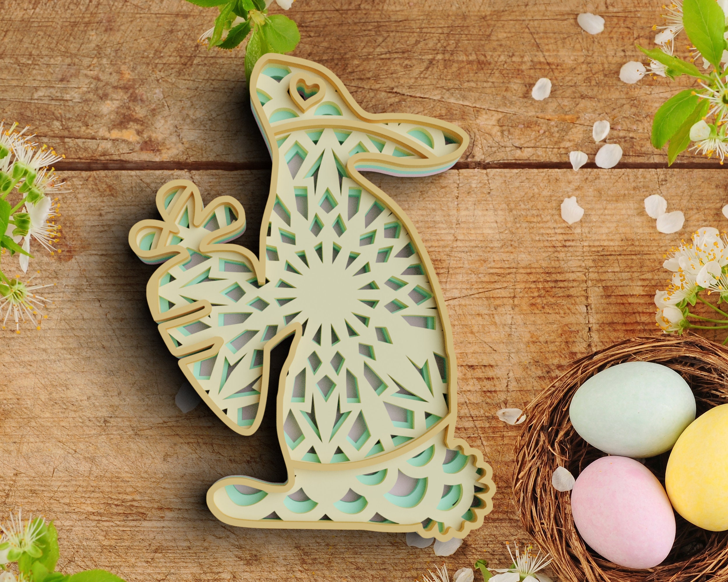 Embellishments 3D Layered SVG Easter Egg Easter Decor Cutting File. Easter Mandala SVG ...