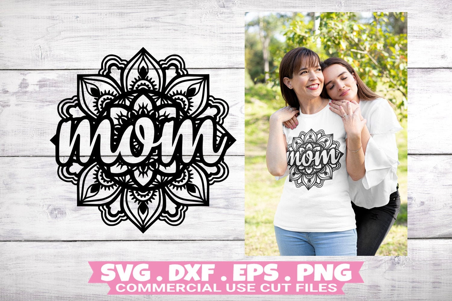 Mom Mandala SVG SVG Files for Cricut Mandala Flower Svg - Etsy