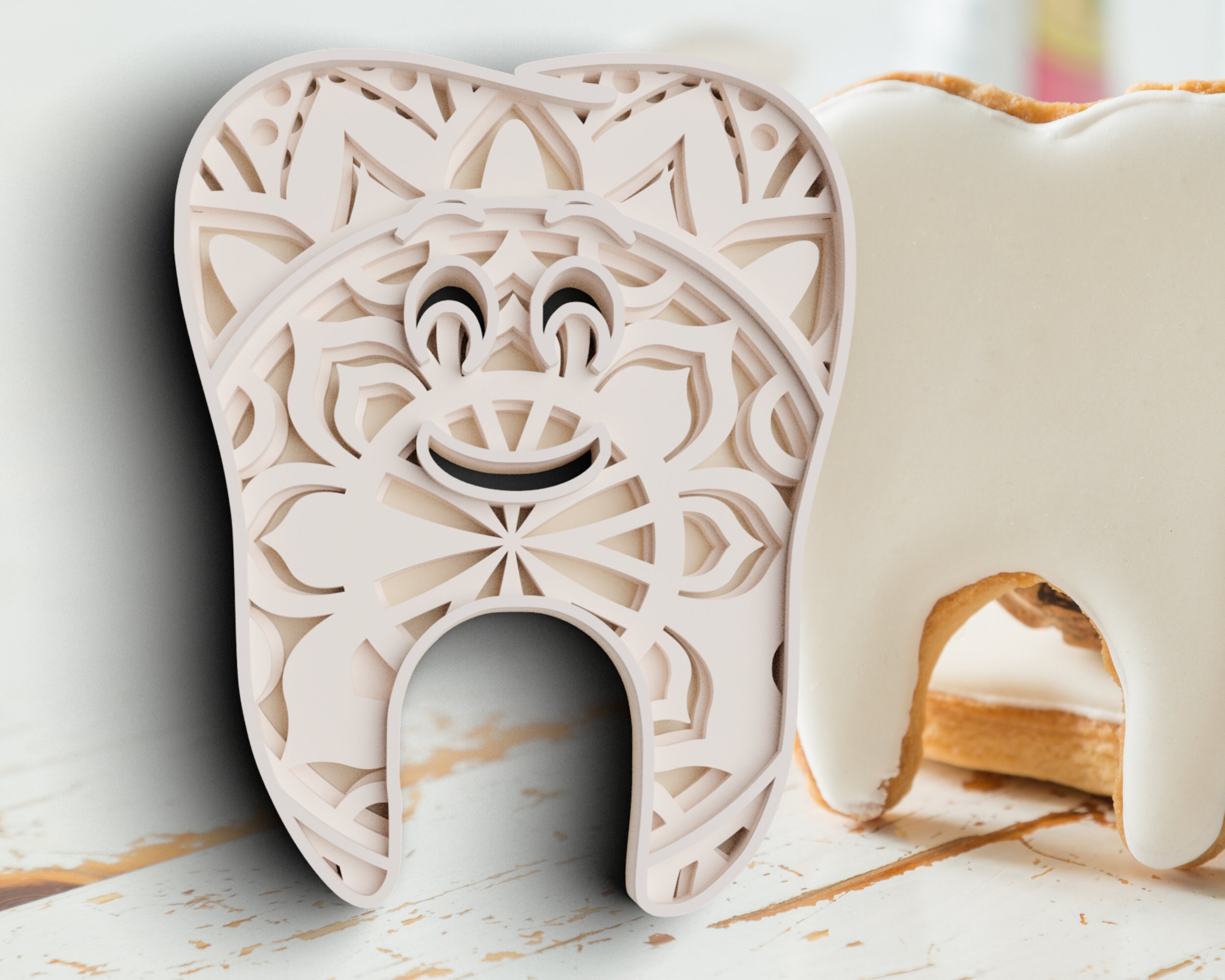 3D Tooth SVG DXF 4 Layer Dental Svg 3D Mandala Svg Layered - Etsy