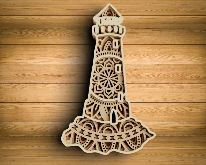 3D Lighthouse SVG DXF 4 Layer Nautical Svg 3D Mandala Svg | Etsy