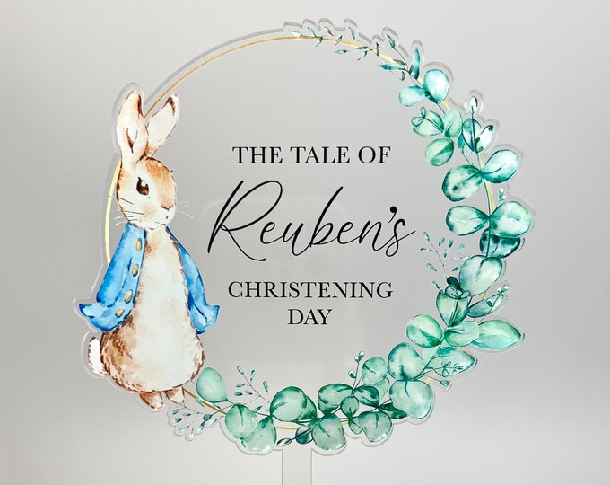 Pink Peter Rabbit Cake Topper Fabric Peter Rabbit Birthday or - Etsy