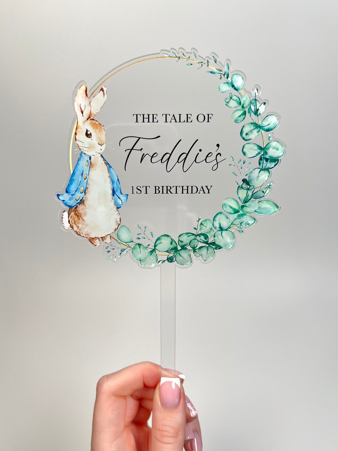 Peter Rabbit Birthday Cake Topper | Personalised Acrylic Peter Rabbit ...
